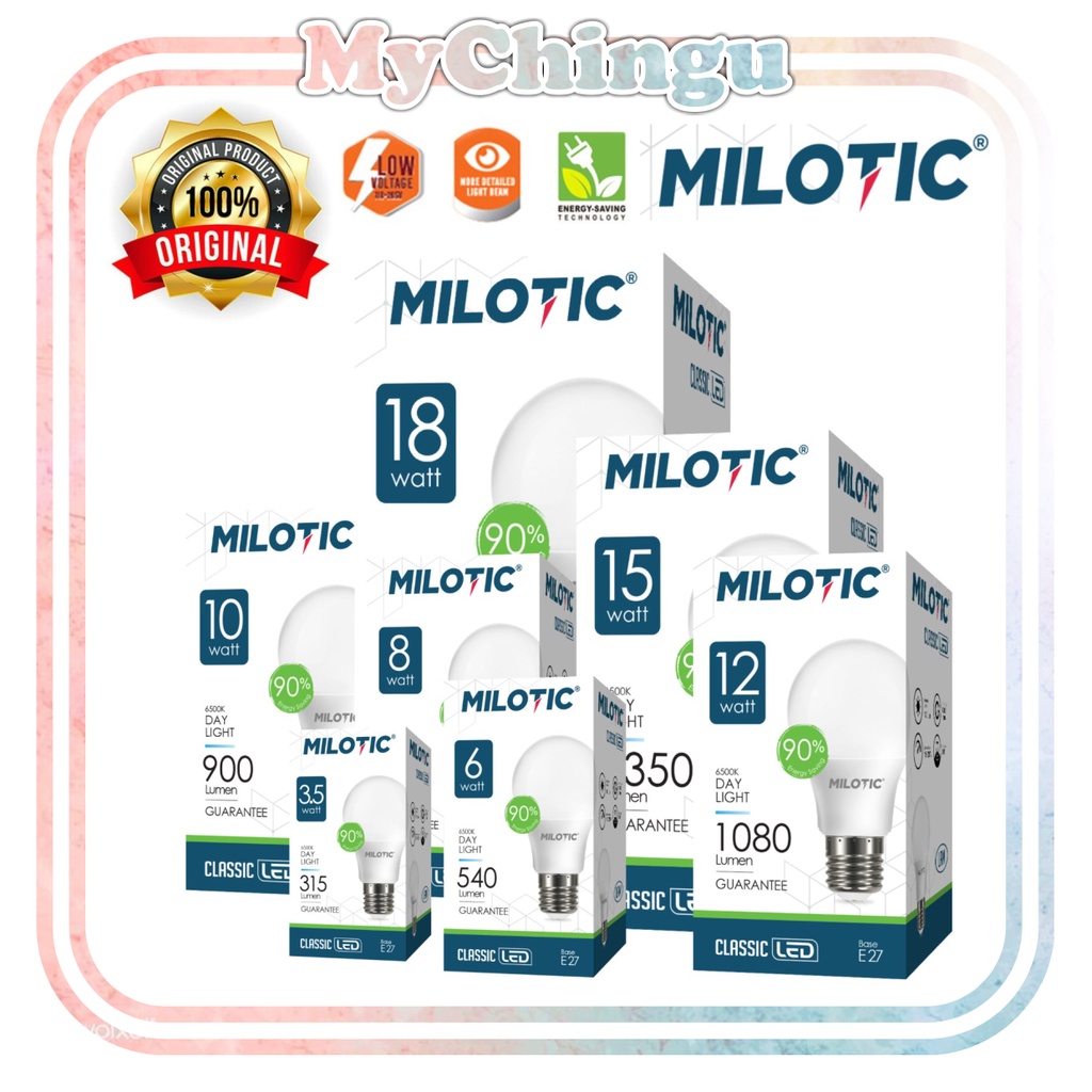 Jual Milotic Lampu Bohlam LED Garansi 6 Bulan T Bulb & A Bulb Warna ...