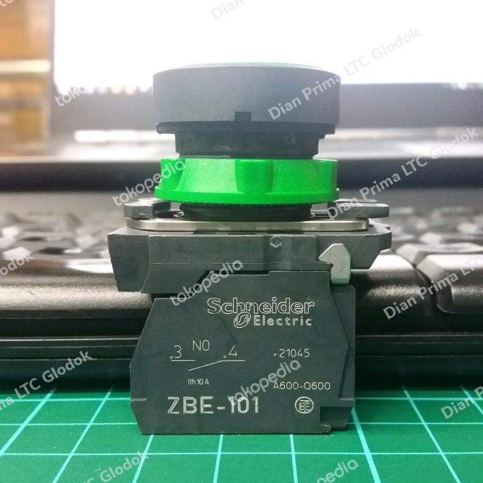 Jual Schneider Push Button Xb5Aa42 Red Merah Kontak Blok 1No Zbe-101 ...
