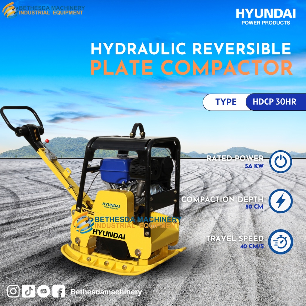 Jual Hyundai Hydraulic Reversible Plate Compactor HDCP 30HR | Shopee ...