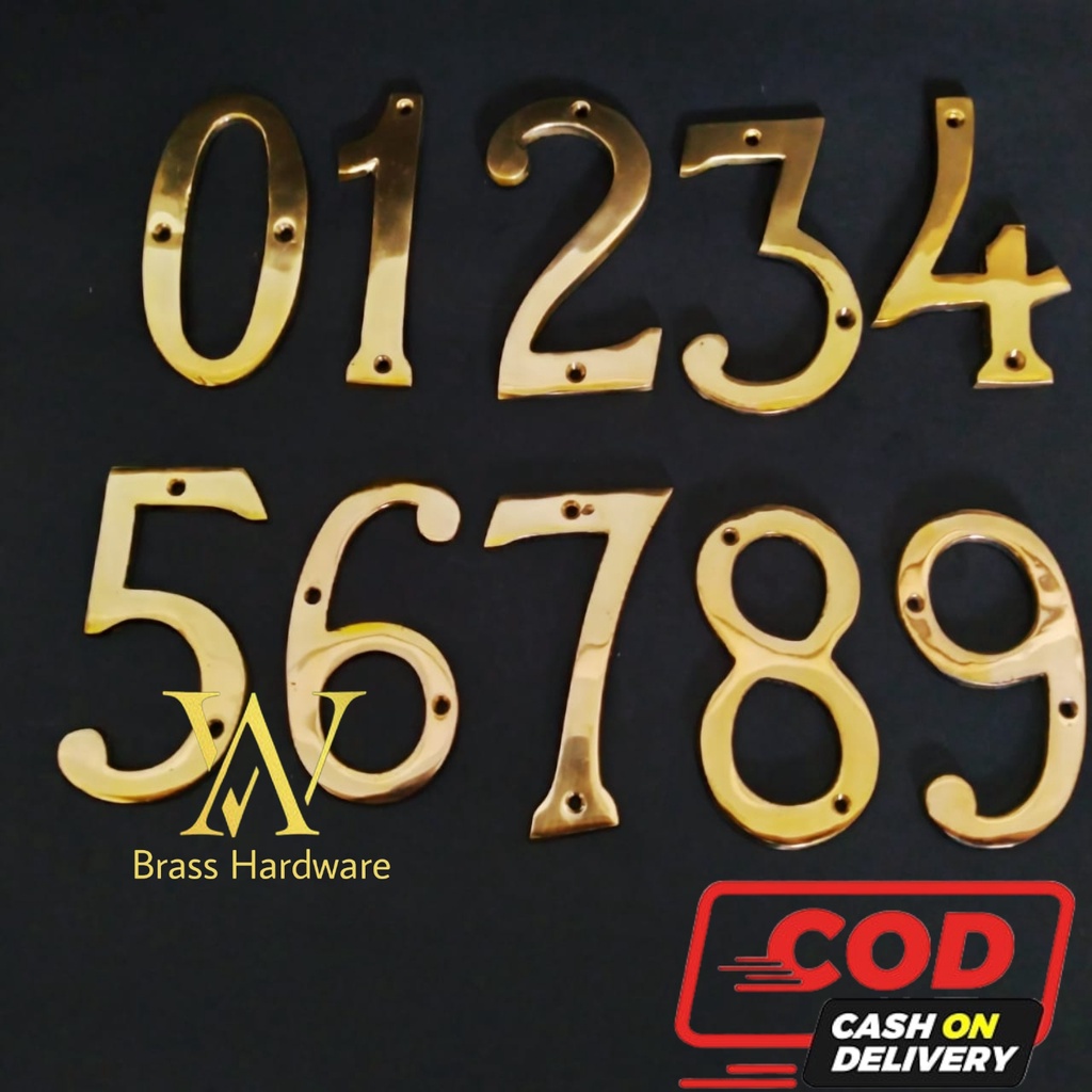 Jual Nomer / Angka / Huruf Plat Rumah Kantor Kuningan / Brass Number ...