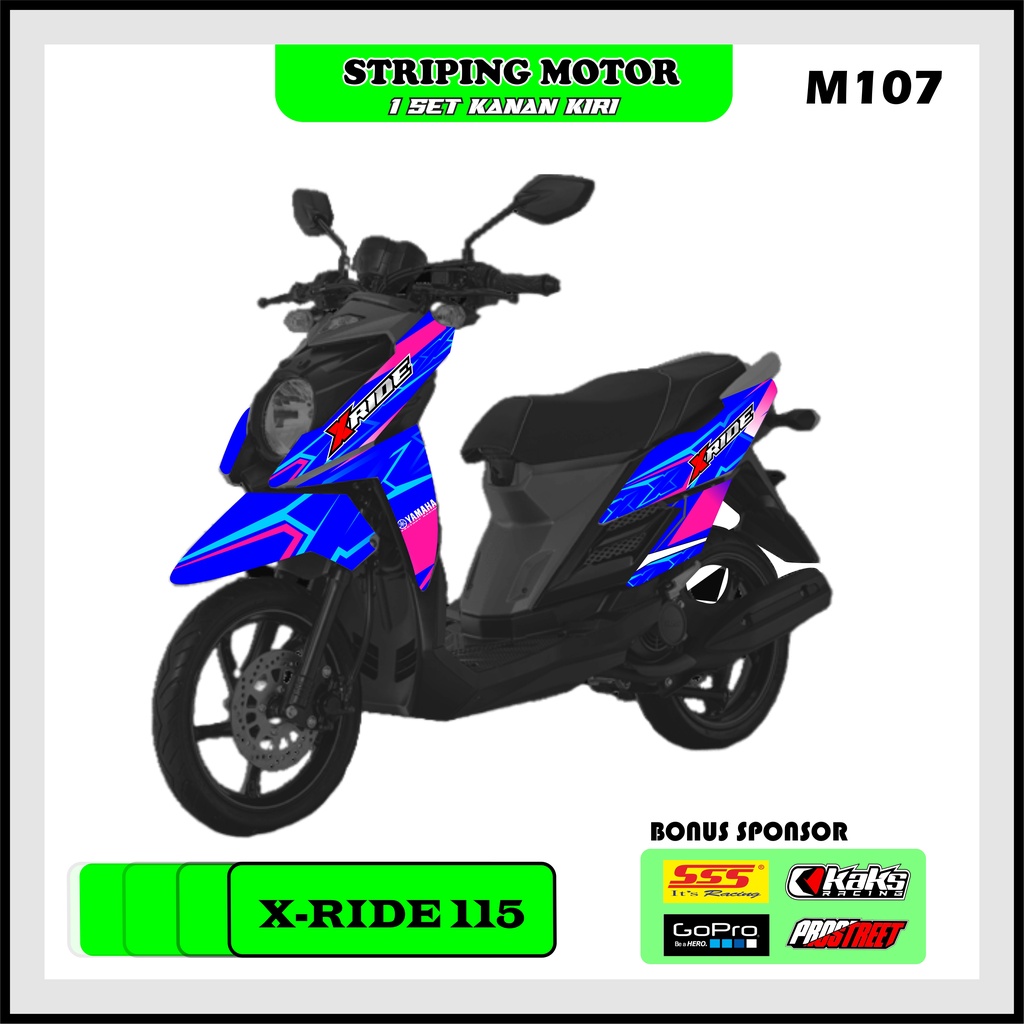 Jual Stiker Stripping Yamaha X-RIDE 115 KODE; M107 Stiker Motor Keren ...