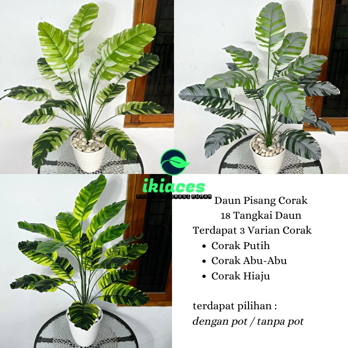 Jual DAUN PISANG JUMBO PLASTIK DAUN PISANG ARTIFISIAL DAUN VARIAN CORAK ...