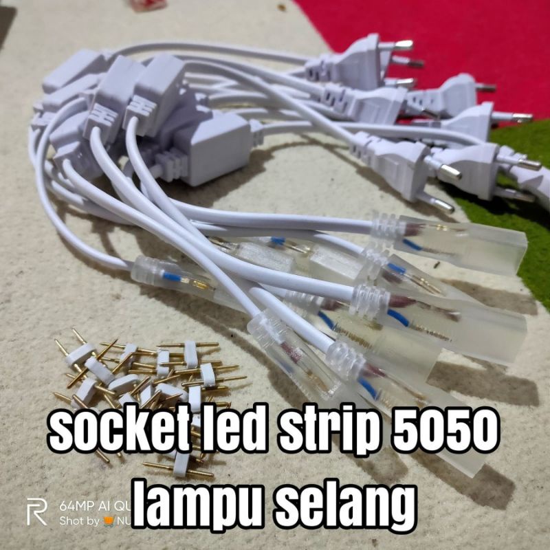 Jual Socket Colokan strip Lampu 5050 220V Adaptor Lampu Strip Selang ...