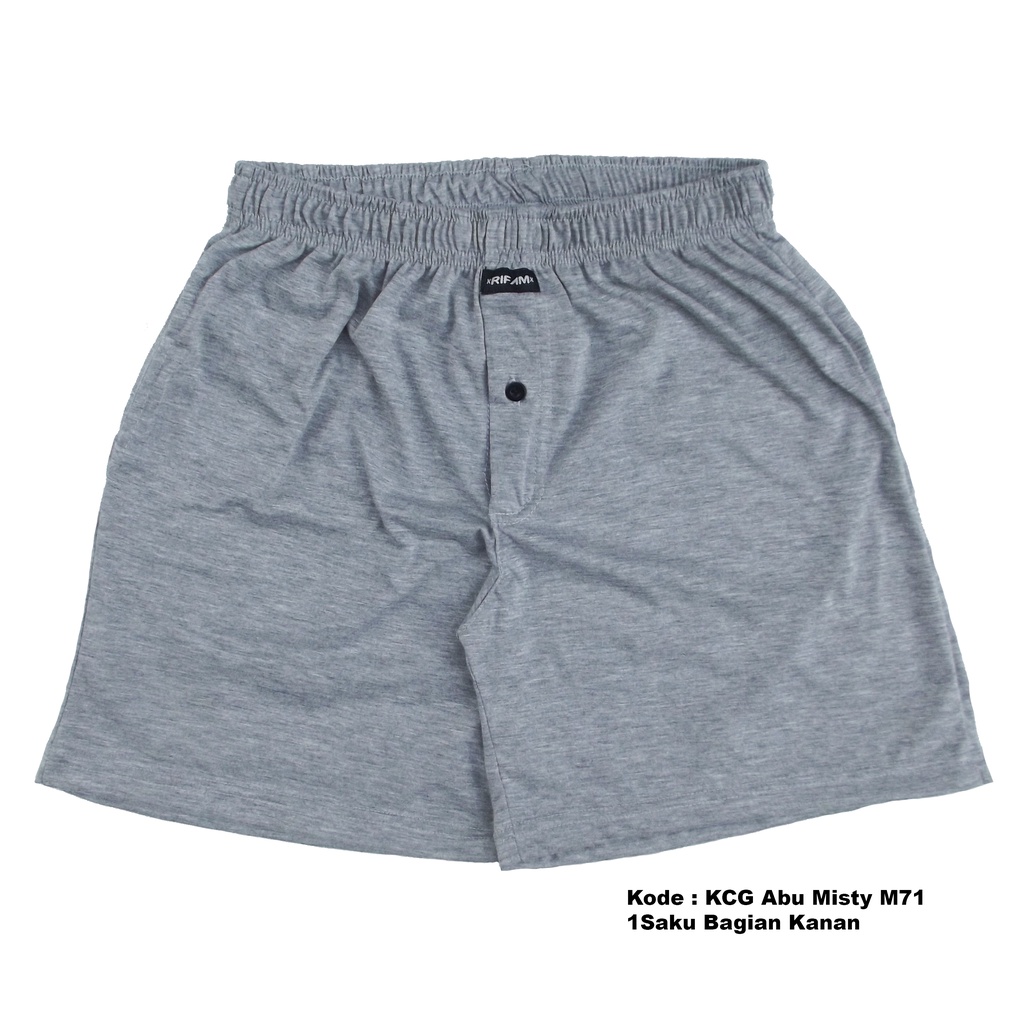 Jual CELANA PENDEK BOXER PRIA WANITA KATUN POLOS RIFAM MODEL KANCING ...