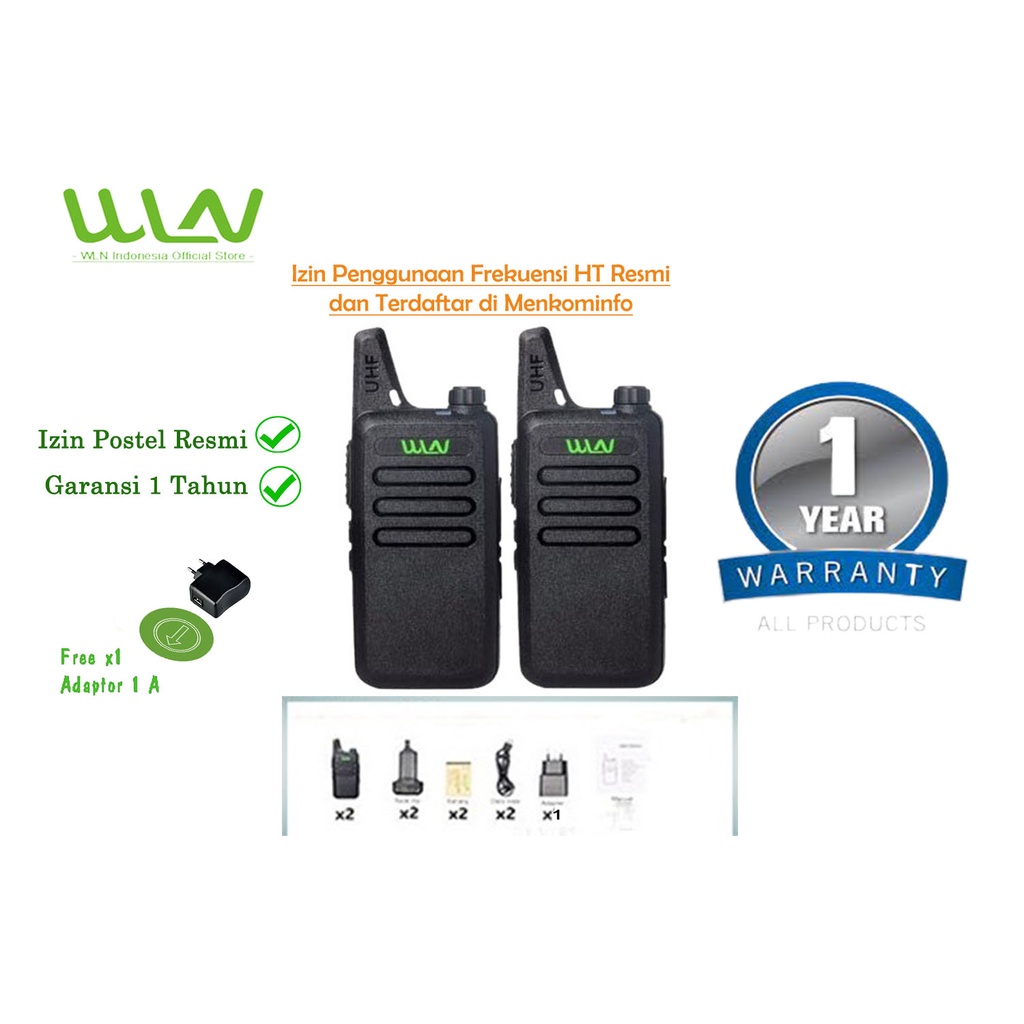 Jual WLN HT WALKIE TALKIE KD-C1 UHF (2PCS) ORIGINAl Tanpa Charger ...