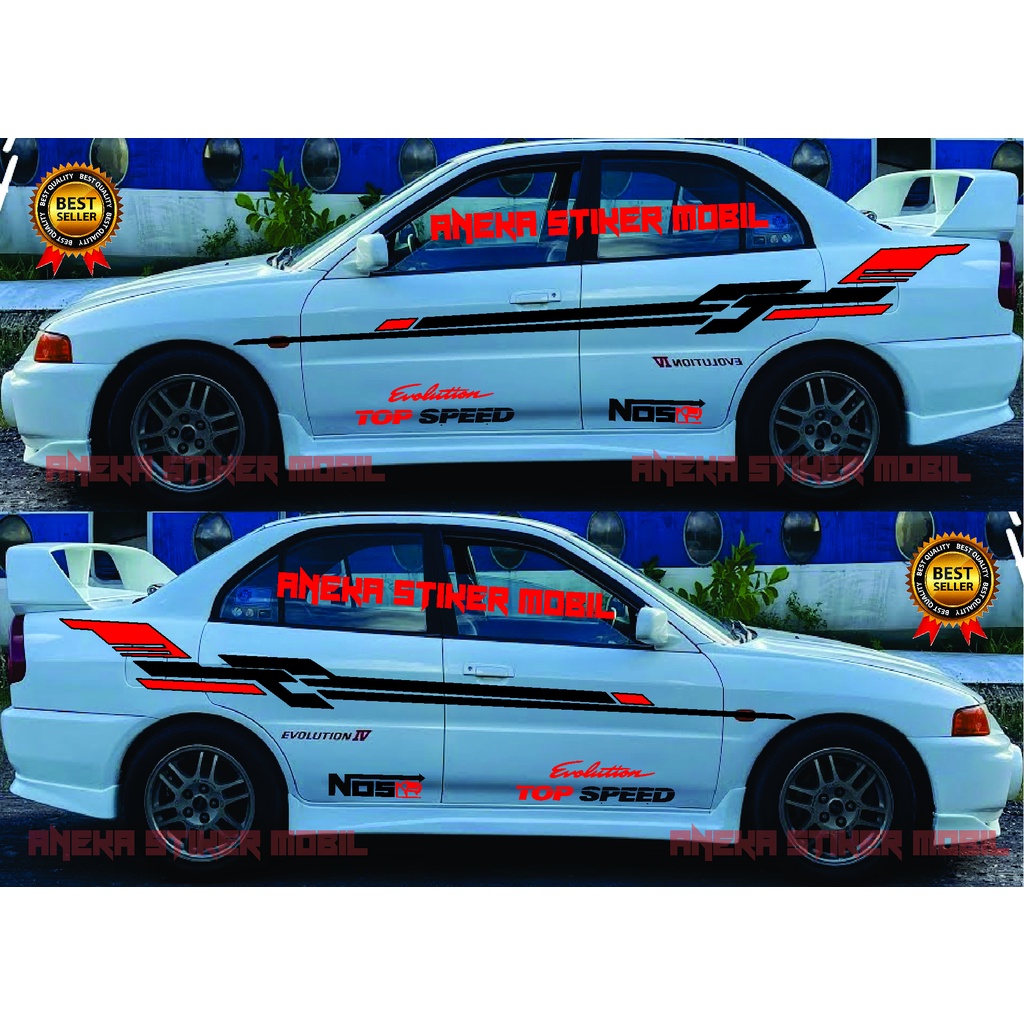 Jual Stiker Mobil Mitsubishi Lancer Evo 4 Stiker Cutting Lancer Model ...