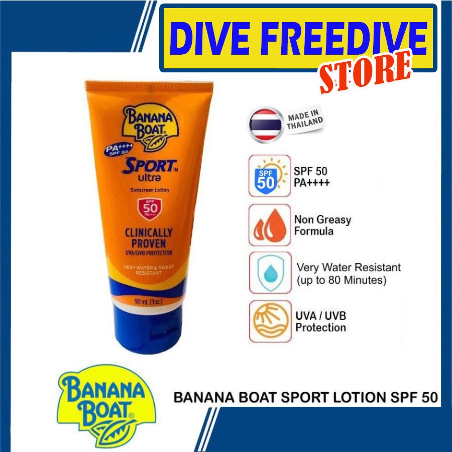 Jual Banana Boat Body Lotion Sport SPF 50 90ML Sunblock Badan Cream ...