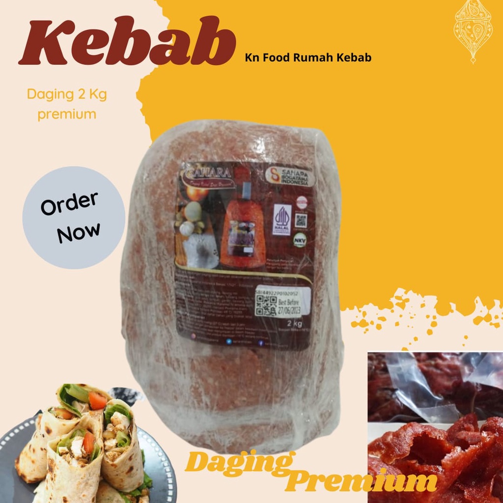 Jual Daging Kebab Premium Sahara Non Tiang 2 kg -Daging Isian Kebab Non ...