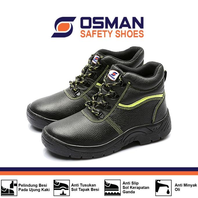 Jual Sepatu Safety OSMAN Safety Shoes Mid Cut Ujung Besi Tipe OS-018 ...