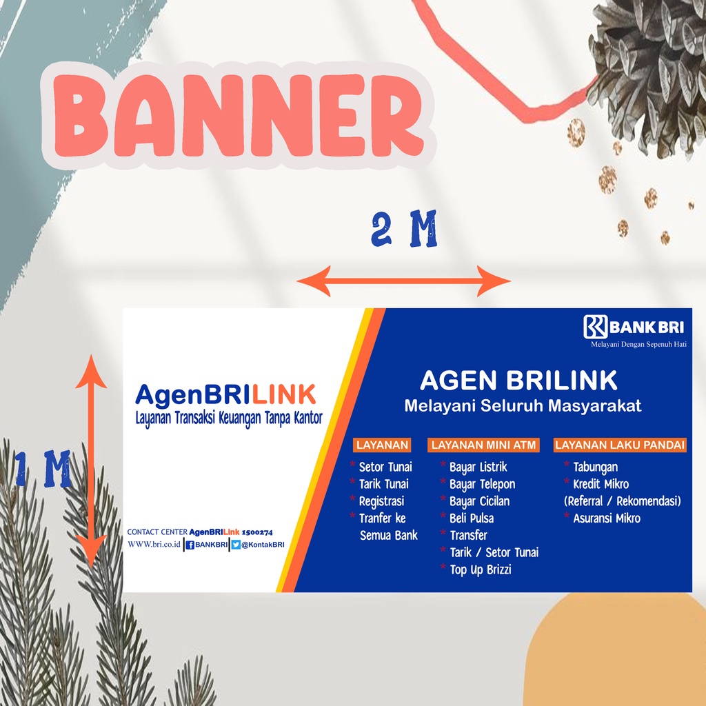 Jual CETAK SPANDUK BANNER BRI LINK 2X1 | Shopee Indonesia