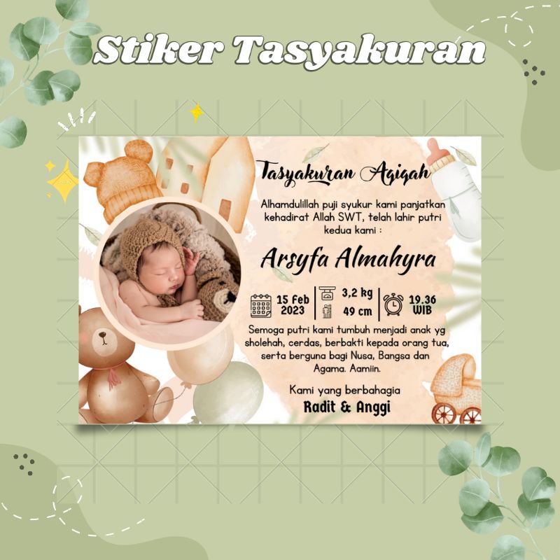 Jual (PART 1) Murah Stiker Nasi Kotak Tasyakuran Aqiqah / Acara Apapun ...