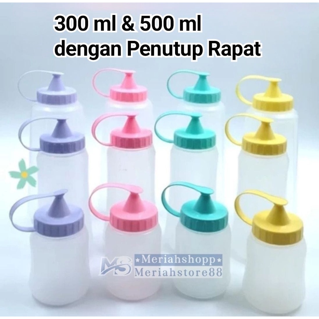 Jual Botol Kecap Saos Sambal 300ml & 500ml dengan Tutupan Penutup ...