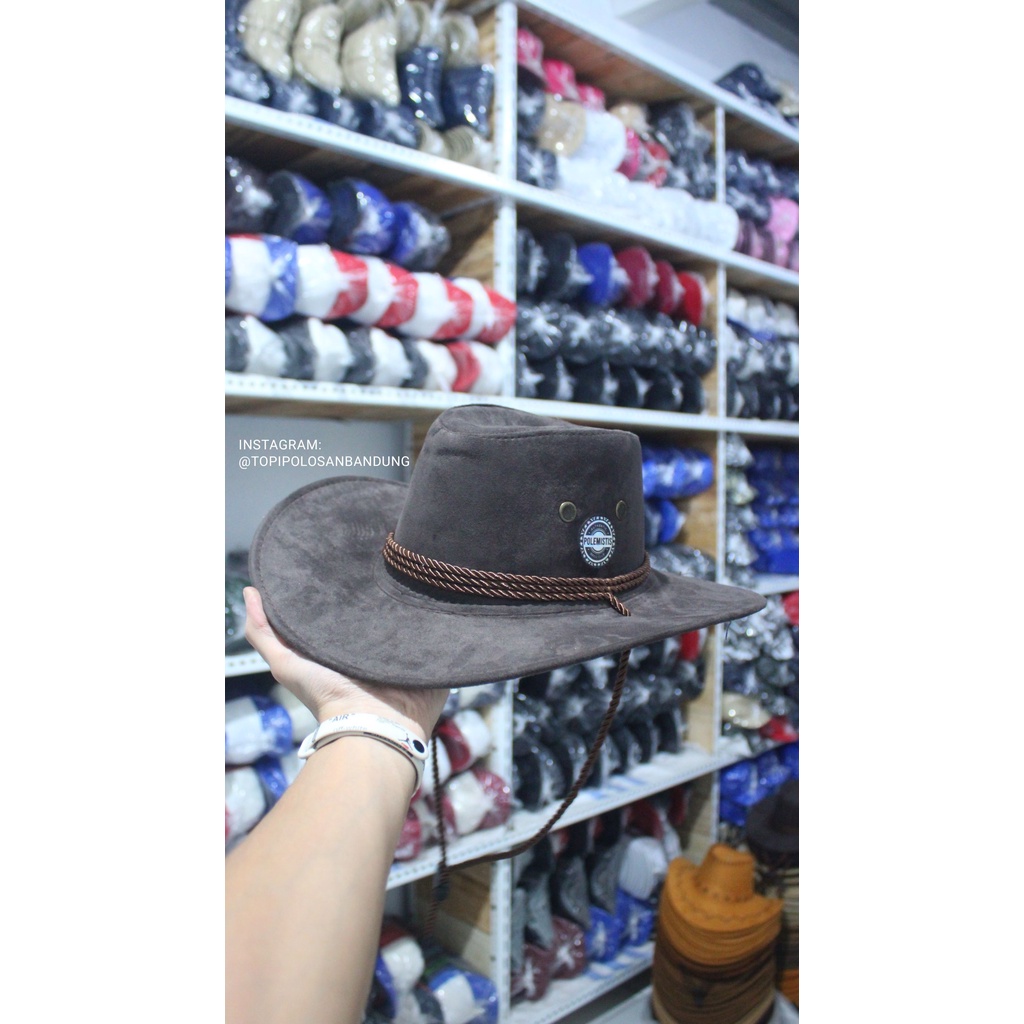 Jual TOPI COWBOY POLOS PREMIUM POLEMISTIS 1.17 | Shopee Indonesia