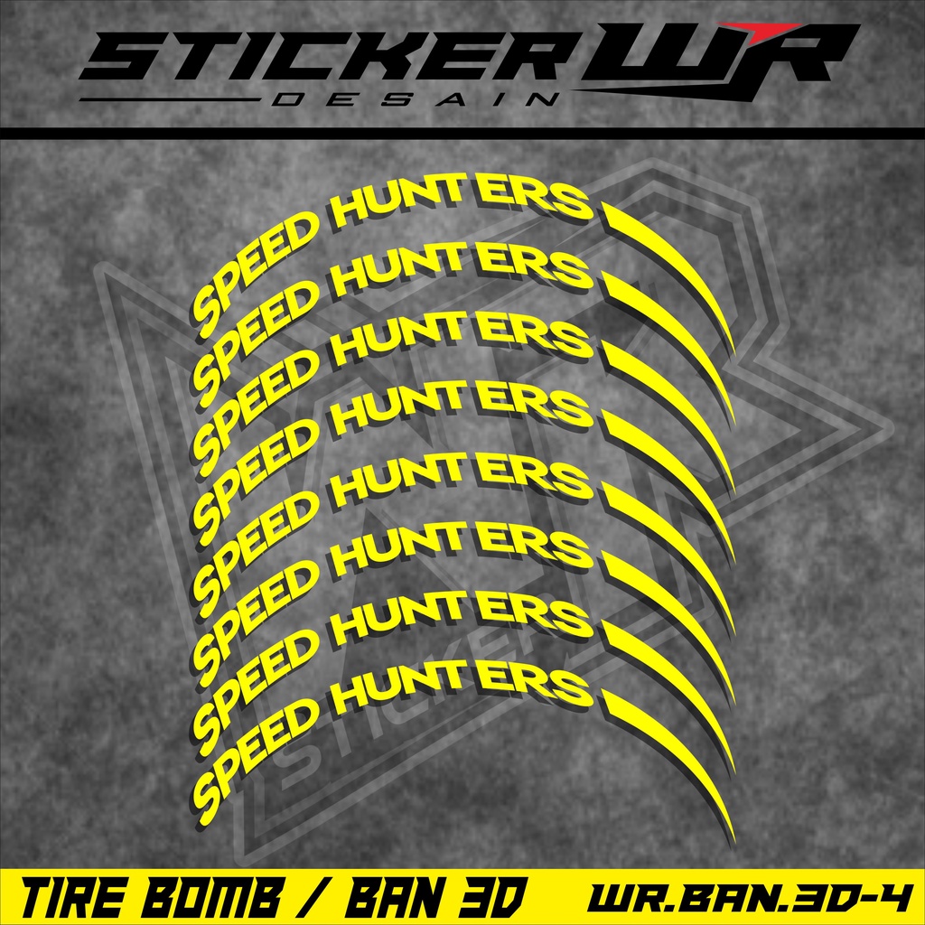 Jual Stiker Ban Motor / Tire Bomb 3D / Sticker Font Ban SPEED HUNTERS ...