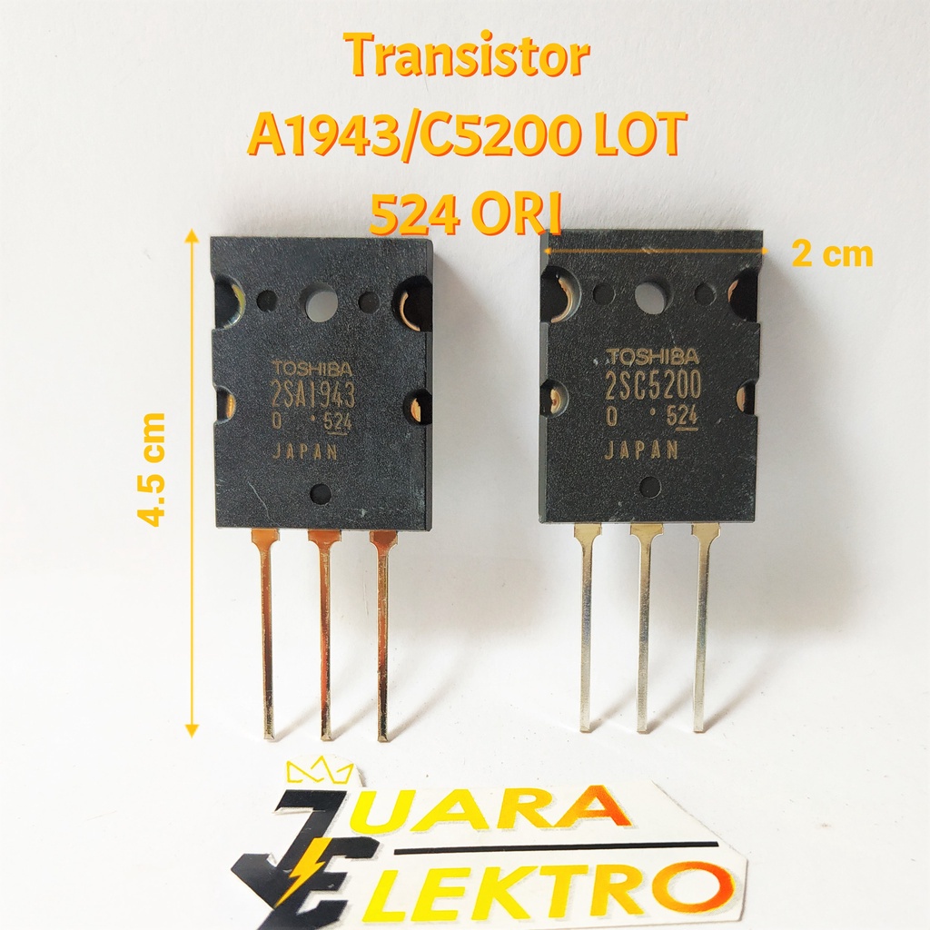 Jual Transistor Toshiba A1943/C5200 LOT 524 ORIGINAL/ASLI (1 SET) GOOD QUALITY A 1943 C 5200 ...