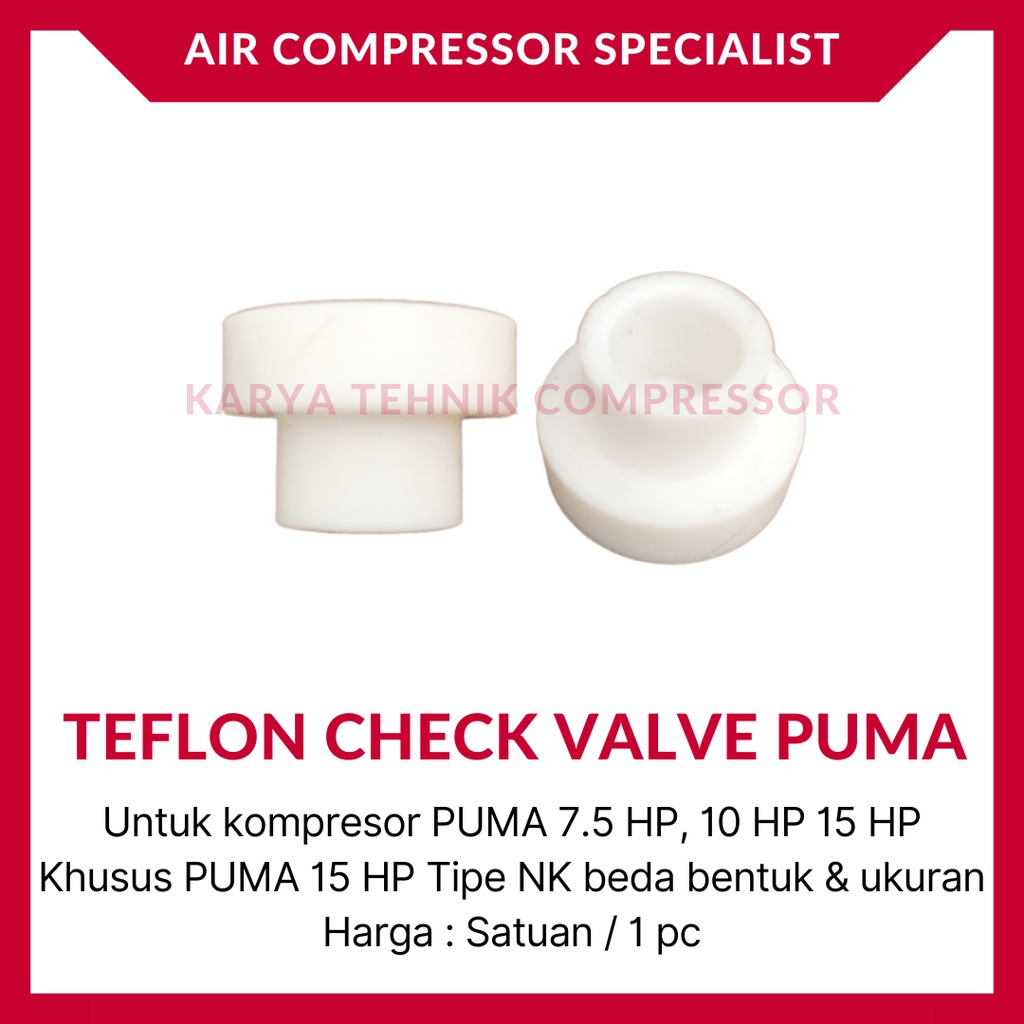 Jual Teflon Isi Check Valve Kompresor Udara PUMA 7.5 HP 10 HP 15 HP ...