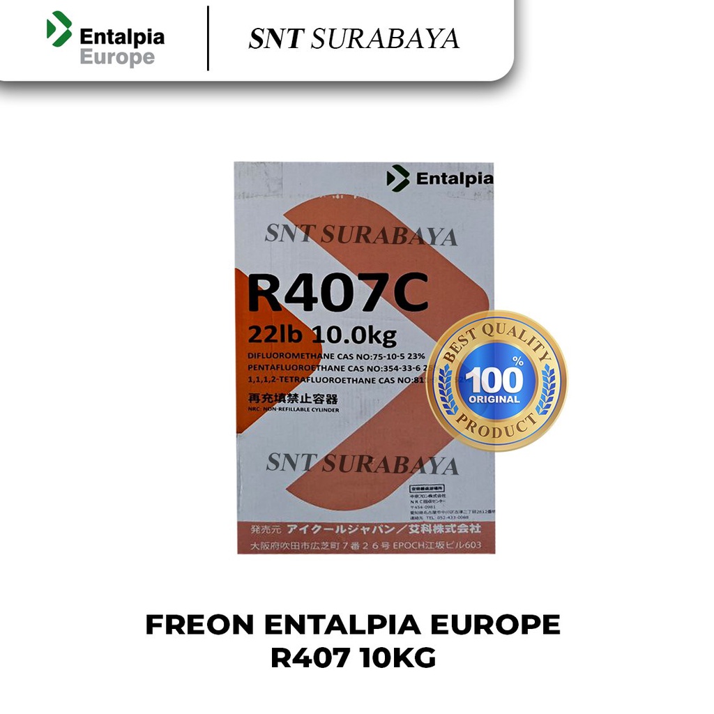 Jual FREON R407 ENTALPIA 10KG - FREON ENTALPIA R407 10KG- FREON LENGKAP ...