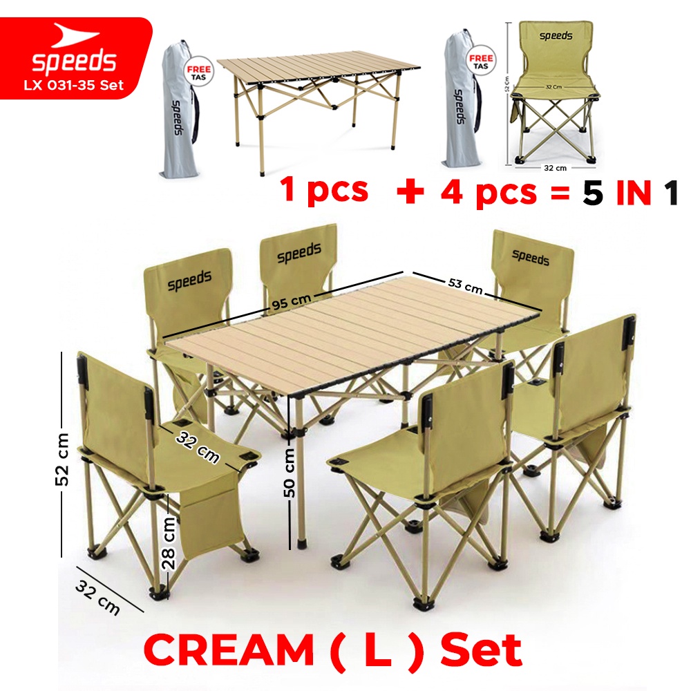 Jual SPEEDS Meja Camping Lipat Set Meja Kursi Lipat Meja Camping Piknik ...