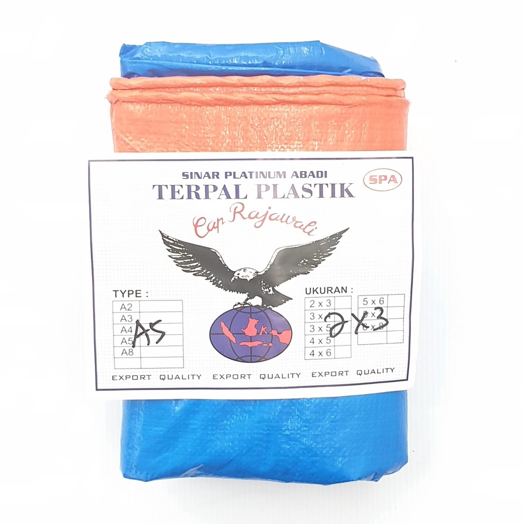 Jual Rajawali ORI 100% Super UV A5 2x3 Meter BIRU MUDA ORANGE Terpal ...