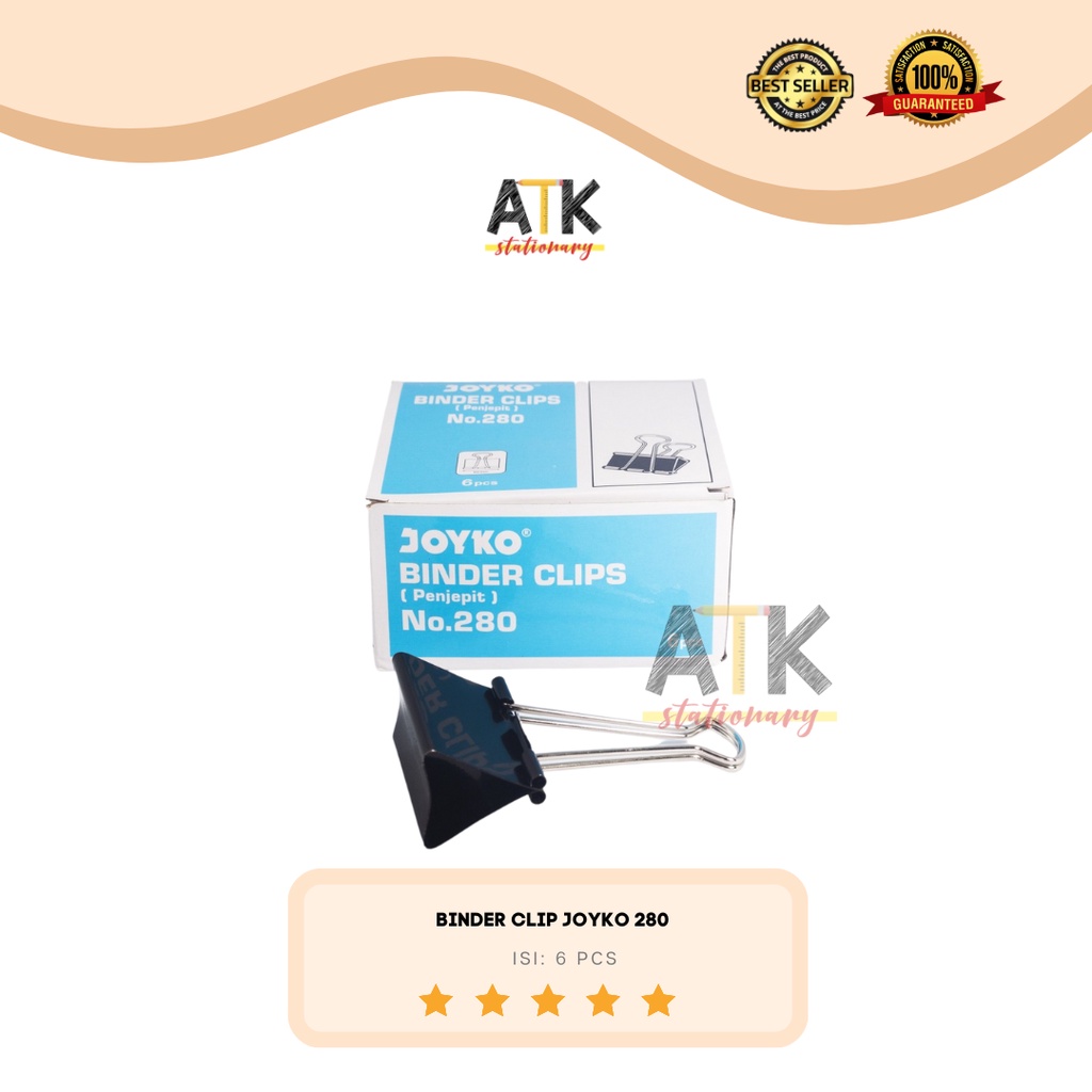 Jual Joyko Binder Clip Besar No 280 Clips Penjepit Klip Kertas 60mm (6 ...