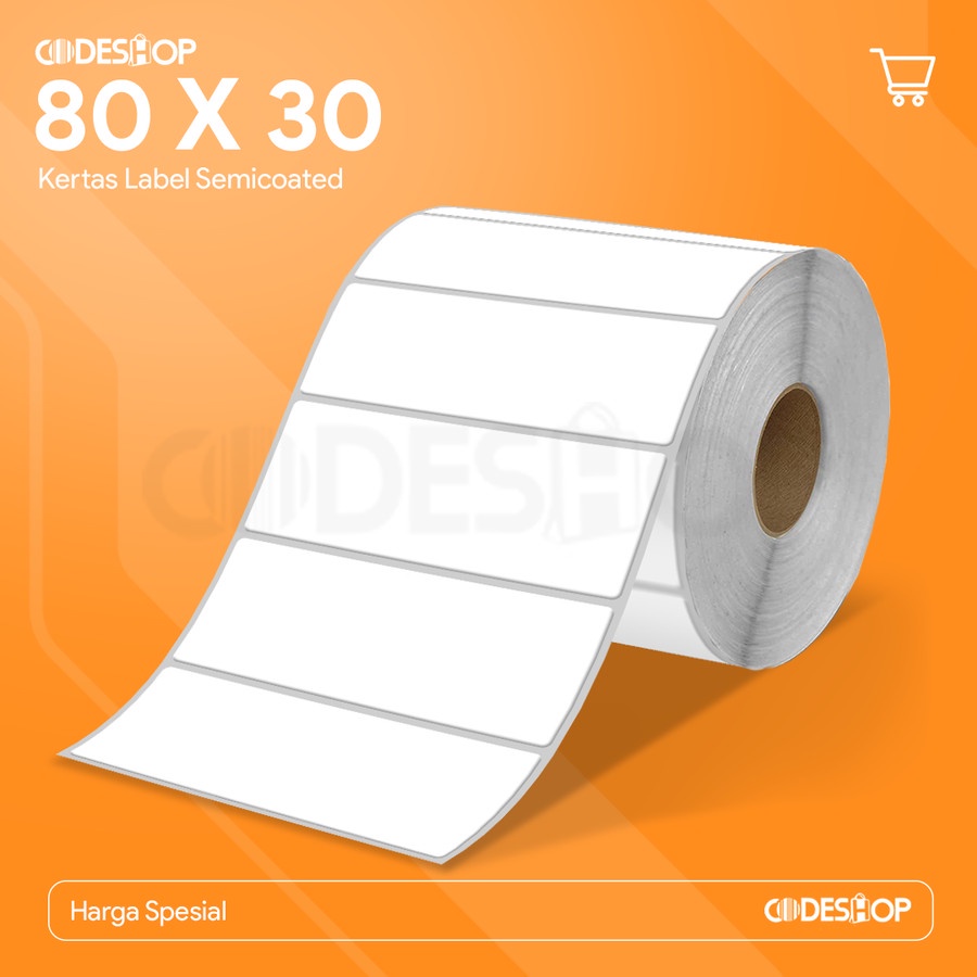 Jual KERTAS STICKER LABEL BARCODE UKURAN 80 X 30 1 LINE | Shopee Indonesia