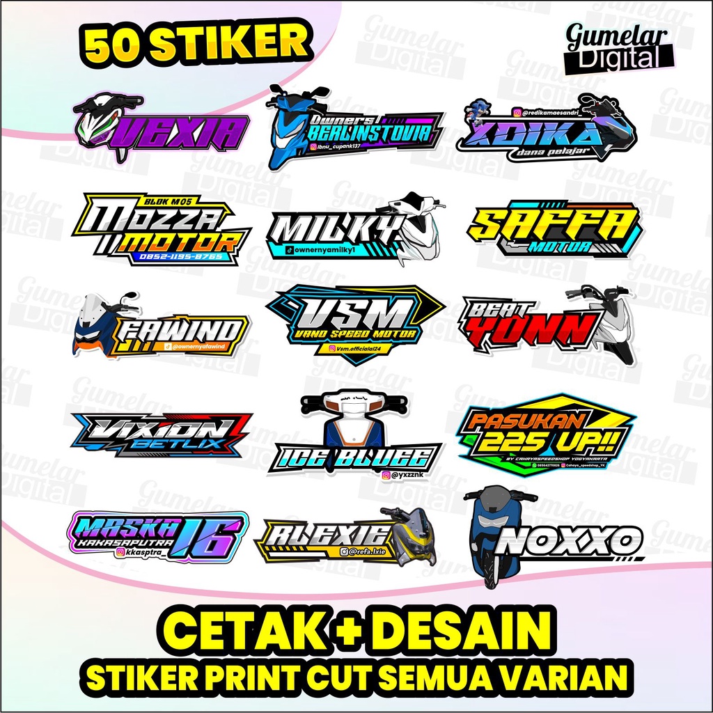 Jual DESAIN VEKTOR + CETAK STIKER PRINT CUT BEBAS REQUEST SUKA SUKA ...