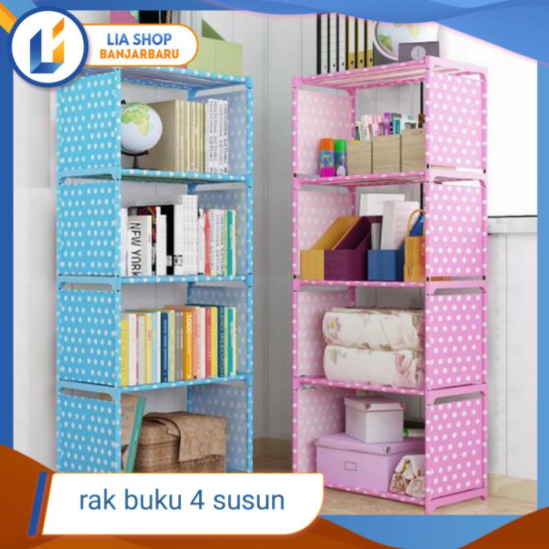 Jual rak portable serbaguna 5 susun 4 ruang/rak buku | Shopee Indonesia