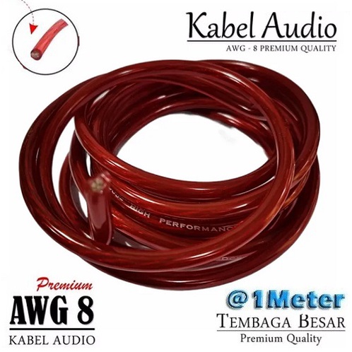 Jual Eceran 1 Meter Kabel AWG8 3.2mm Power Cable Silicone Wire Red AWG-8 AWG 8 Mobil DC Strum ...