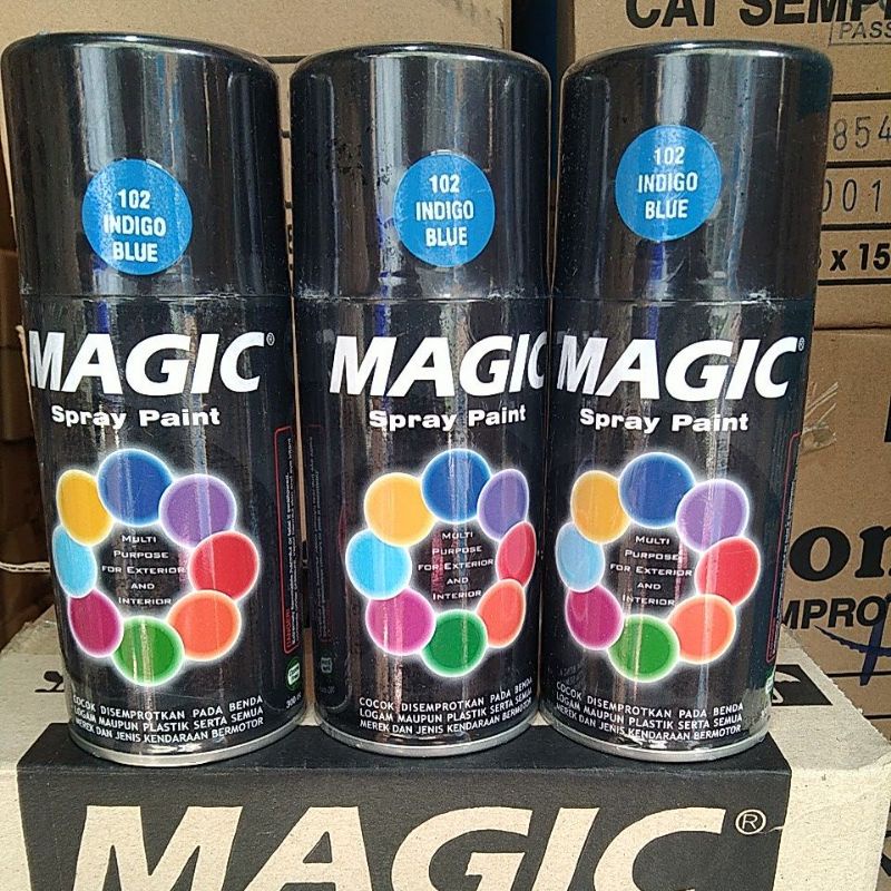 Jual pilok pilox magic spray paint magic indigo blue 102 300cc biru ...