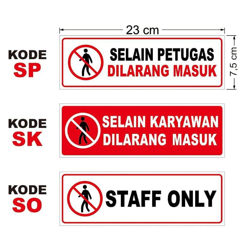 Jual stiker selain petugas dilarang masuk | Shopee Indonesia Jual stiker selain petugas dilarang masuk | Shopee Indonesia