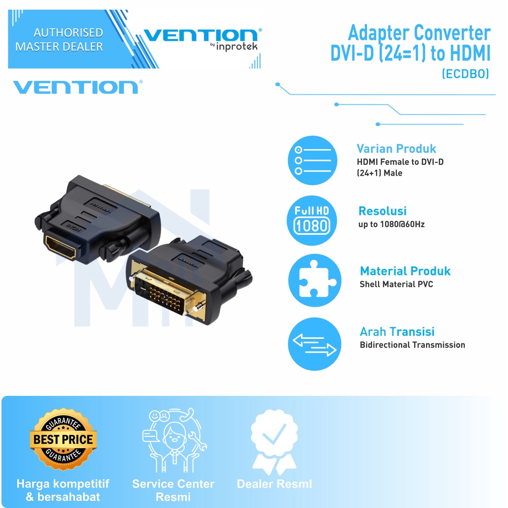Jual Vention Adapter Converter Dvi D 24 1 To Hdmi Bi Directional Ecd