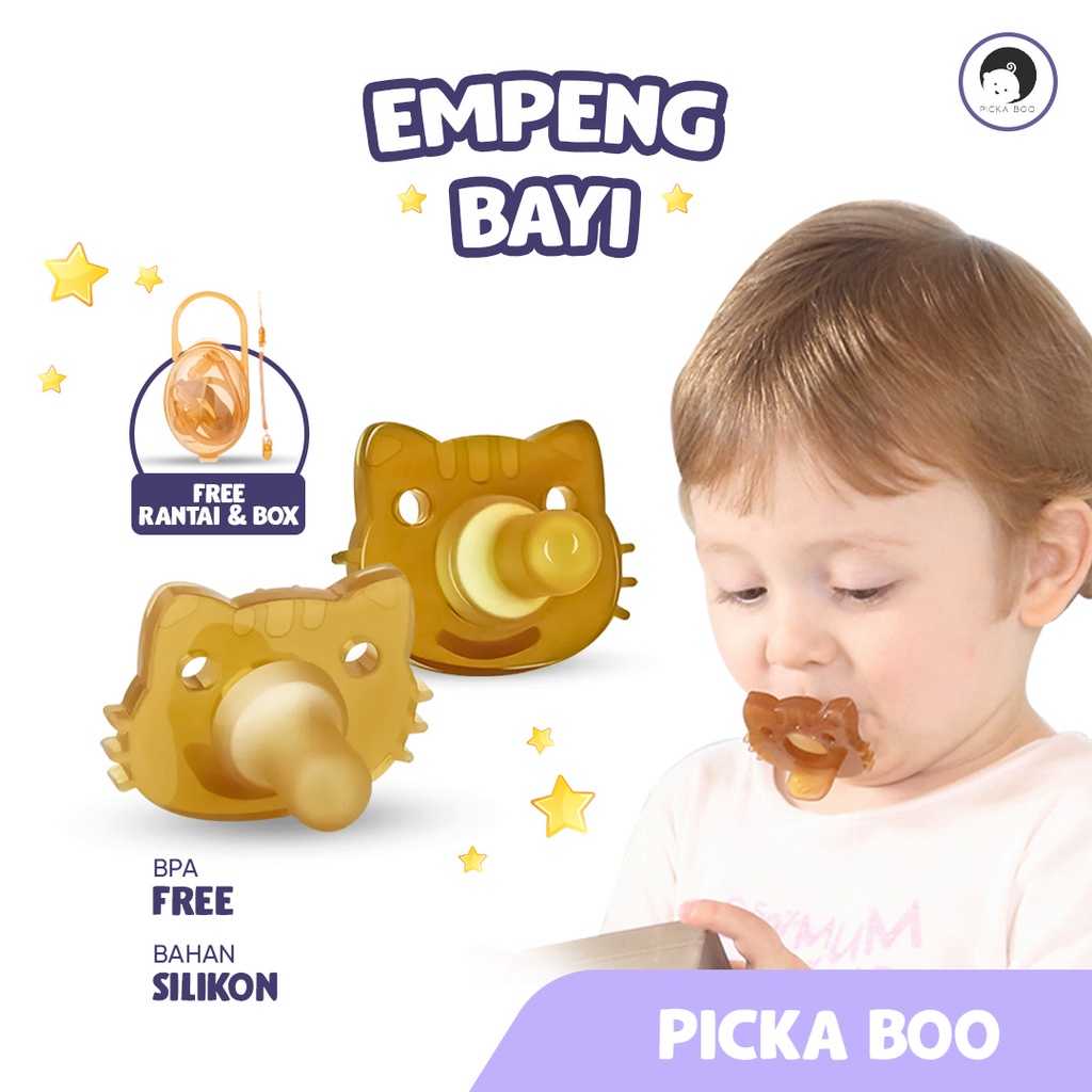 Jual PICKA BOO Premium Dot Empeng Bayi Newborn FREE BOX dan RANTAI ...