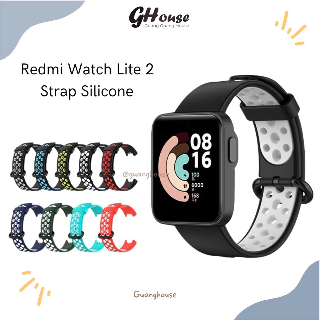 Jual Strap Redmi Watch Lite 2 Mi Watch Lite 2 Bahan Silikon Bolong Dua Warna Tali Jam Mi Watch ...