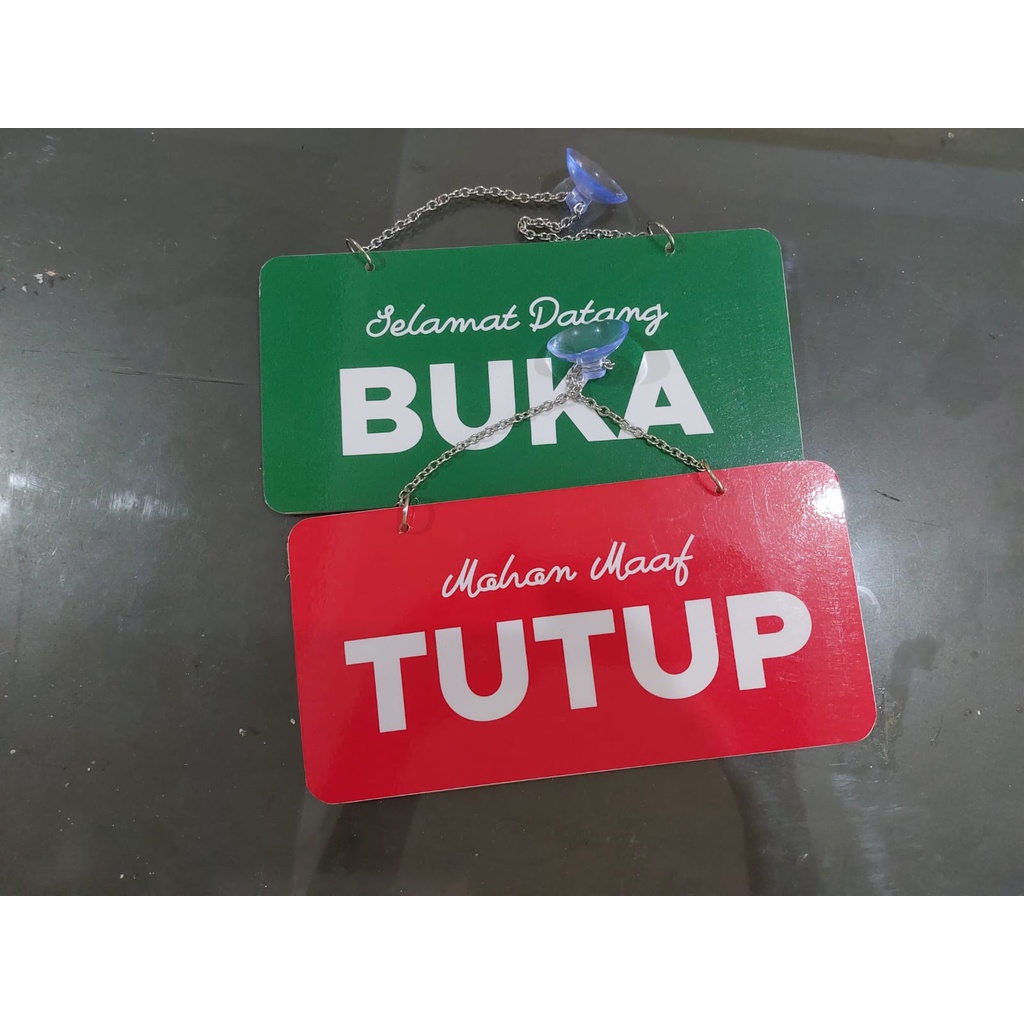 Jual PAPAN TANDA BUKA/TUTUP AKRILIK TIMBAL BALIK GANTUNG PINTU TOKO ...