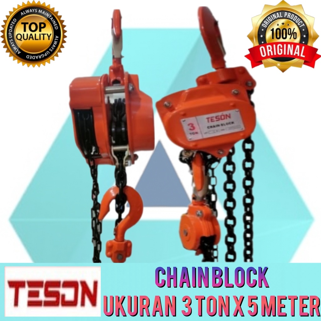 Jual Katrol kerekan / Chain Block / Takel 3 Ton x 5 Meter TESON ...