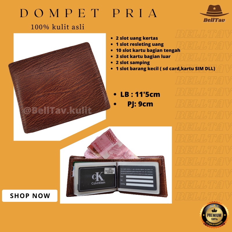 Jual dompet kulit sapi lipat cowok pria laki laki motif kayu | Shopee ...