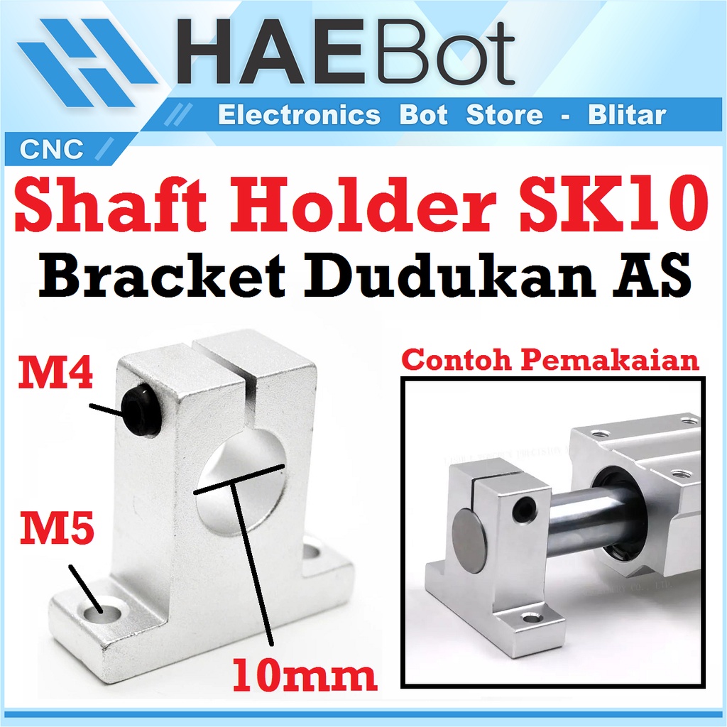 Jual [HAEBOT] Shaft Support As Holder Bracket SK10 10mm Dudukan Linear ...