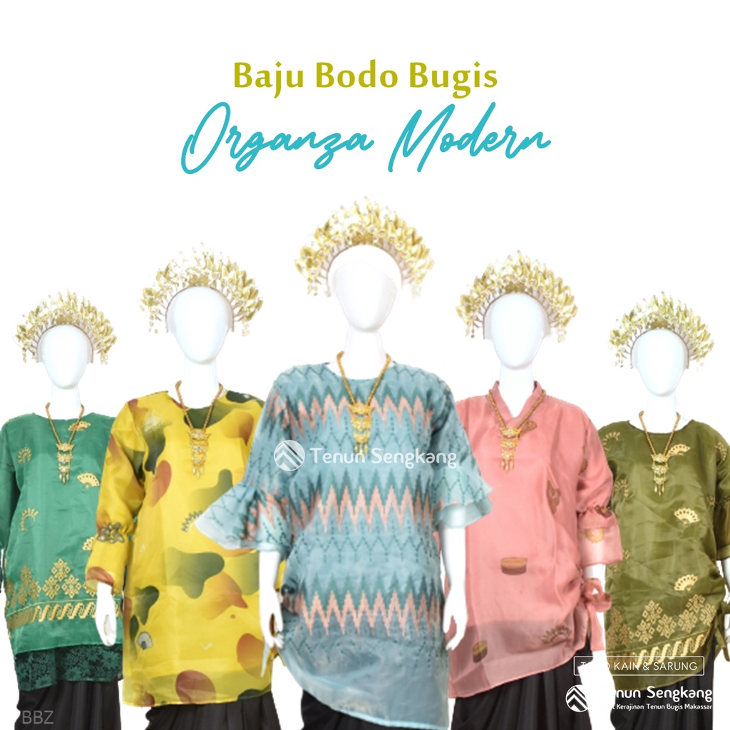 Jual Baju Bodo Organza Modern Sulam Bugis Makassar Lengan Panjang ...
