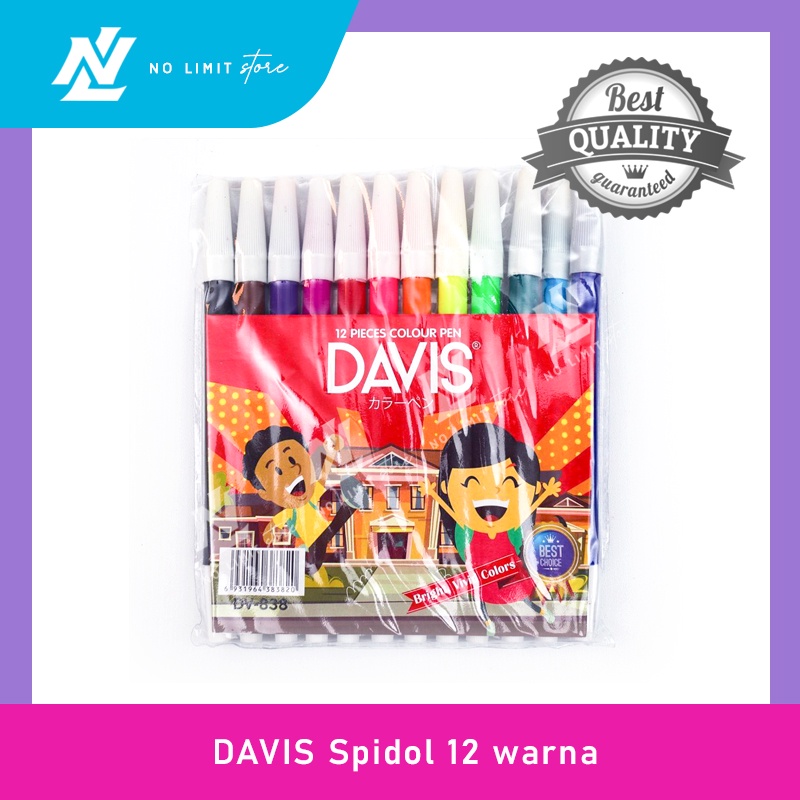 Jual Spidol 12 Warna - Color Spidol Davis - Spidol Gambar | Shopee ...