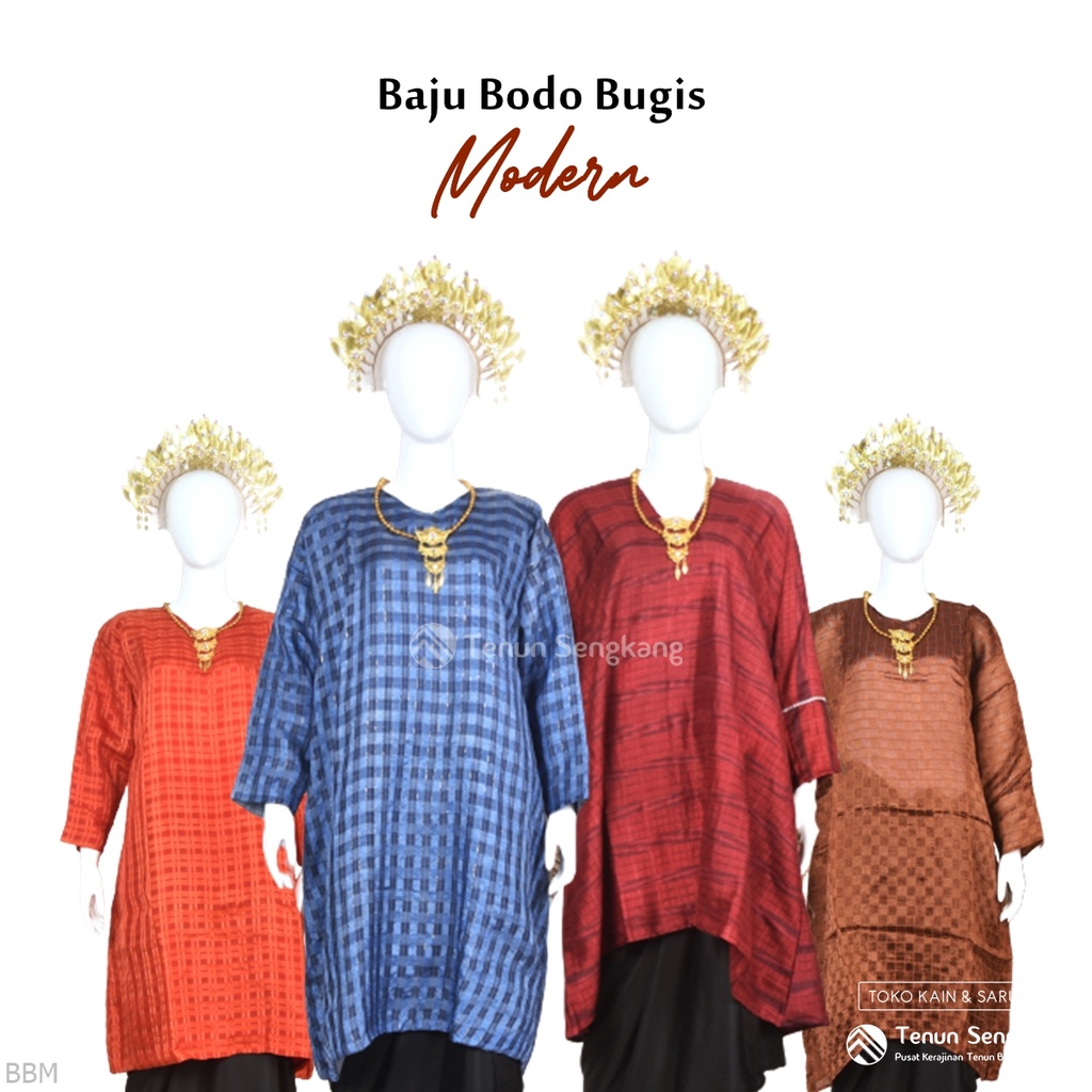 Jual Baju Bodo Modern Bugis Makassar Lengan Panjang Cokelat - Tenun ...