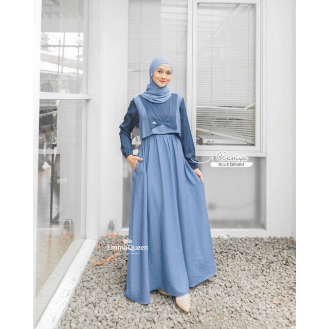 Jual EmmaQueen - Gamis Muslim Dress Simple Casual - Caniya Dress ...