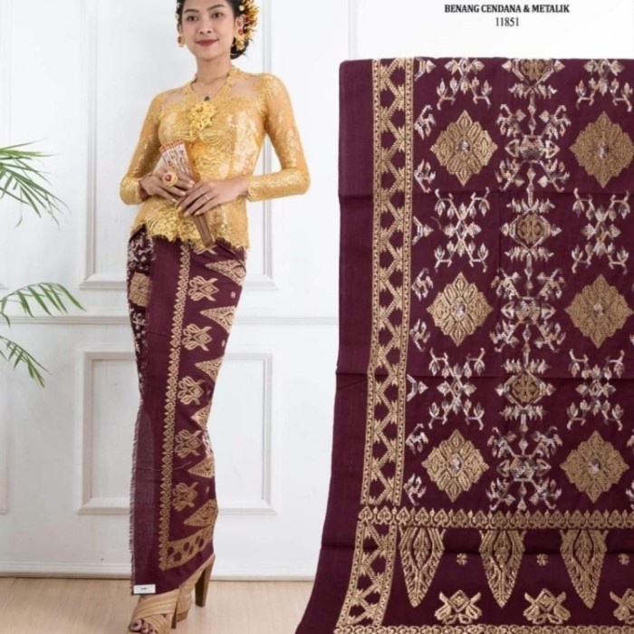 Jual Pakaian adat Bali kamen songket bordir premium bawahan kebaya bali ...