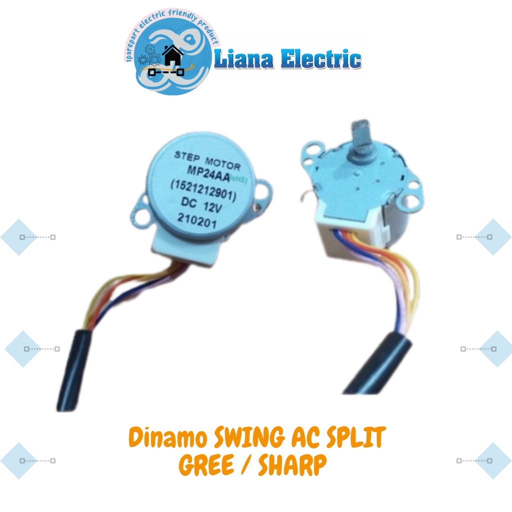 Jual GREE / SHARP - Dinamo Swing Naik Turun AC Slip 12 volt DC 5 PIN ...