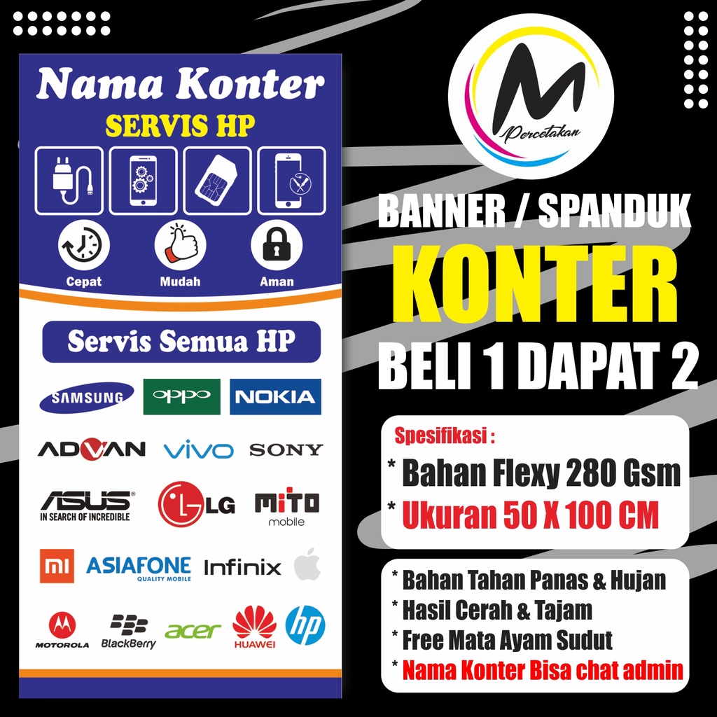 Jual CETAK BANNER SERVIS HP / SPANDUK KONTER / SERVIS SEMUA HP | Shopee ...