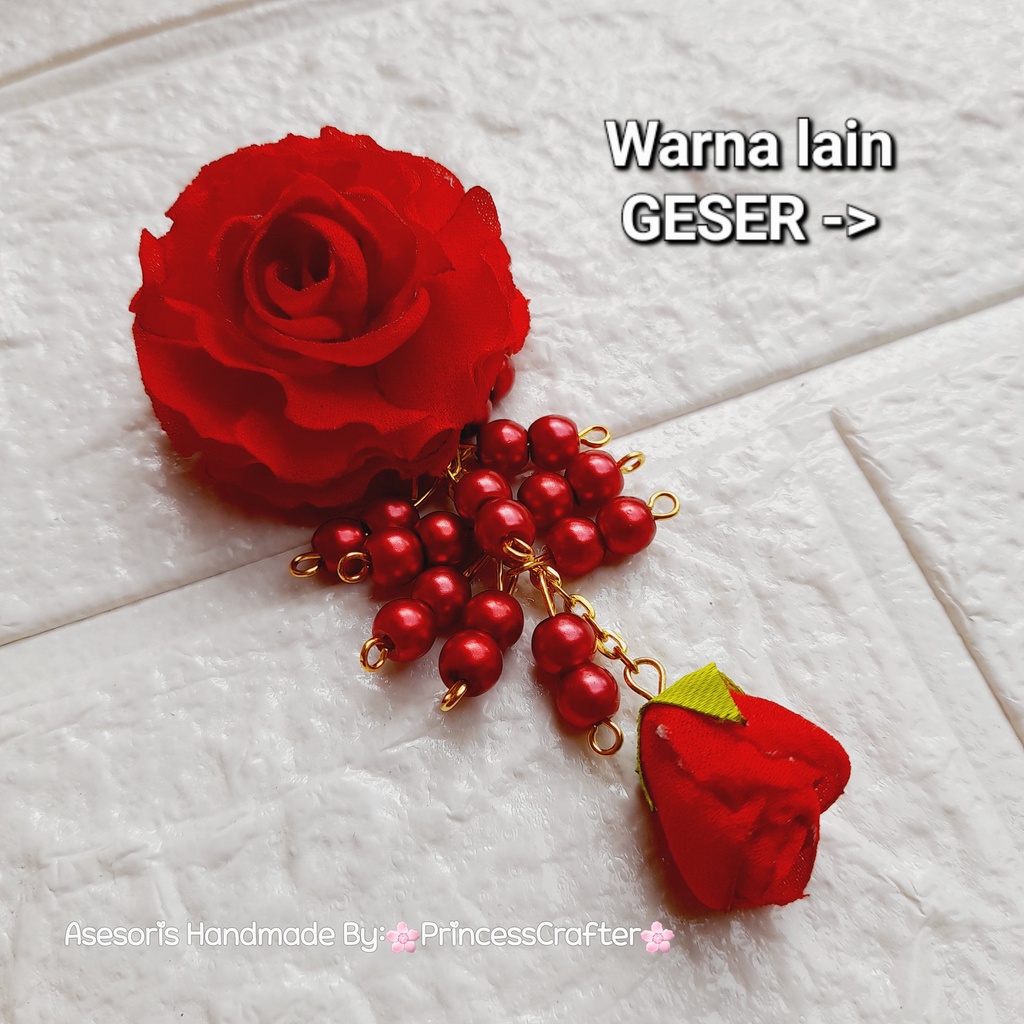 Jual bros bunga bloomy juntai mutiara bunga kuncup diameter bunga 4cm ...