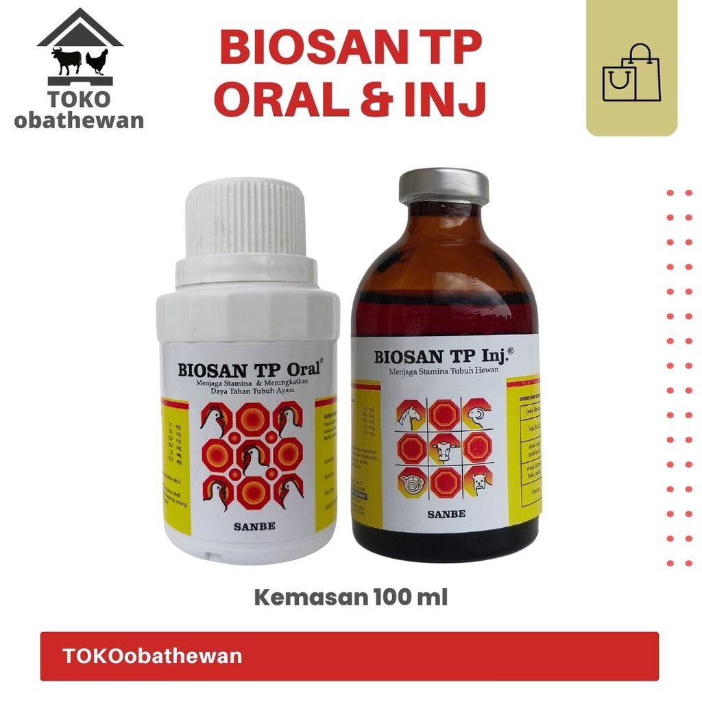 Jual BIOSAN TP INJEKSI DAN ORAL 100ml - Meningkatkan Stamina Daya Tahan ...