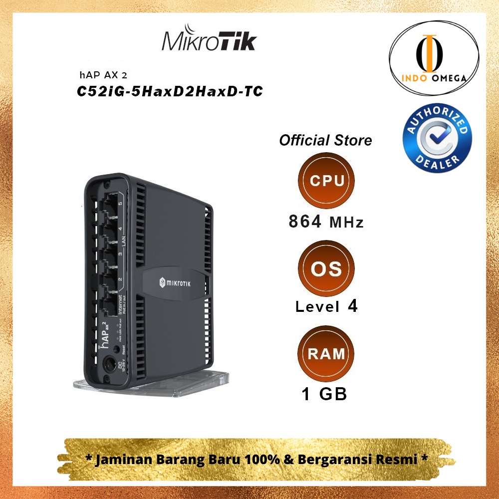 Jual Mikrotik hAP AX2 C52iG-5HaxD2HaxD-TC hAP ax 2 Wi-Fi 6 Router ...
