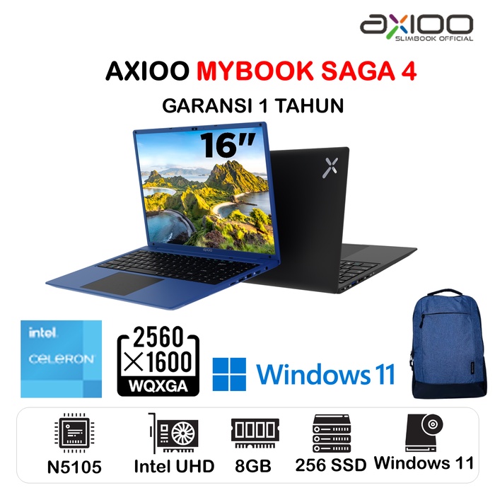 Jual LAPTOP AXIOO MYBOOK SAGA 4 N5105 8GB 256SSD Windows 11 16 Inch ...