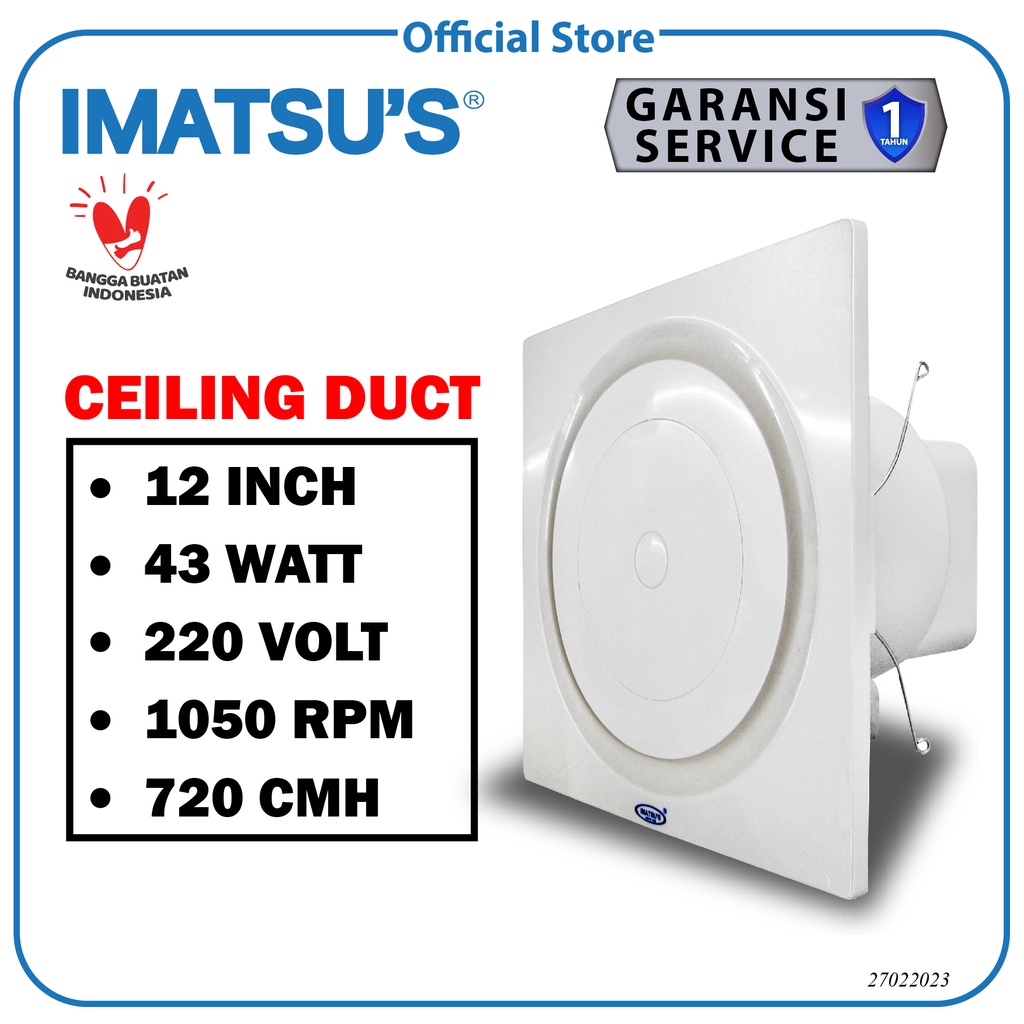 Jual Exhaust Plafon dinding tembok 12 Inch/Exhaust Fan Imatsu EF-BPT10 ...