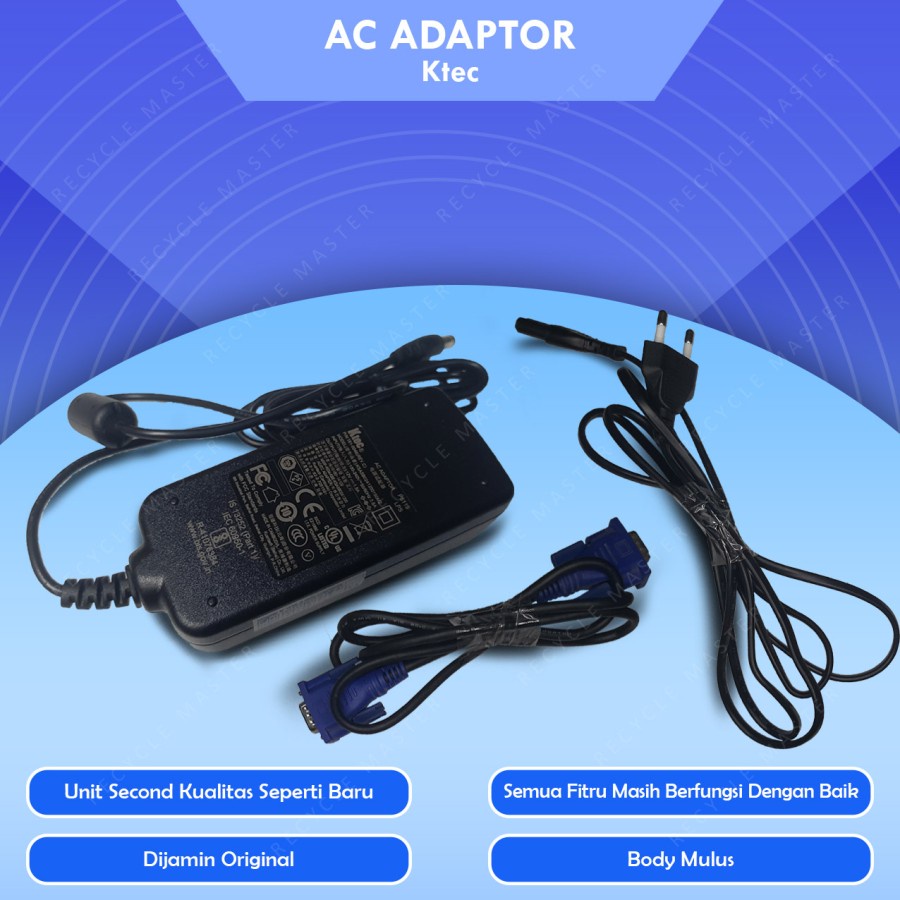 Jual AC Adaptor Ktec 12V 1.5A Original | Shopee Indonesia